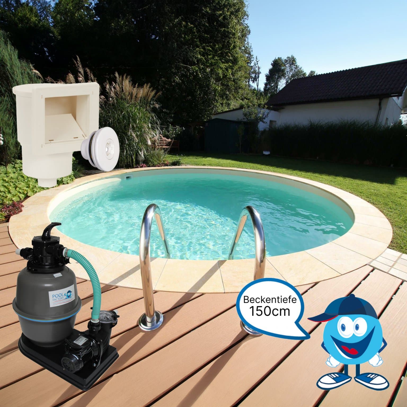 Stahlwandpool 300 X 150