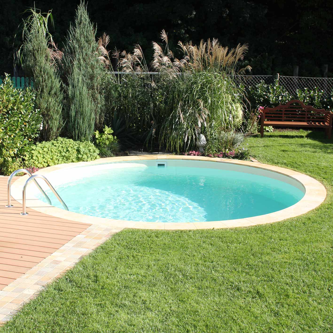 STAHLWANDPOOL-SET SISSI mit SKIMMER und Düse - RUND 450 x 135 cm ...